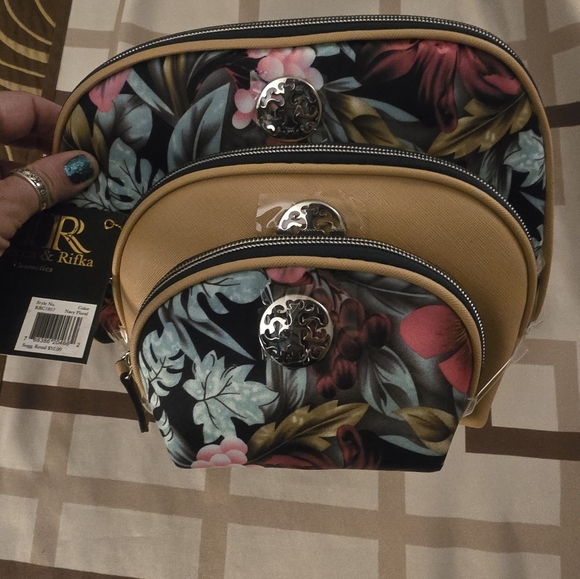 Rebecca & Rifka | Bags | Rebecca Rifka Navy Floral 3 Piece Dome ...